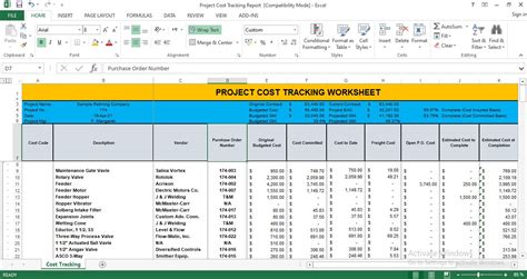 Costing Excel Template