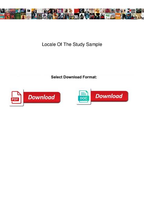 Research Pdf Locale Of The Study Sample