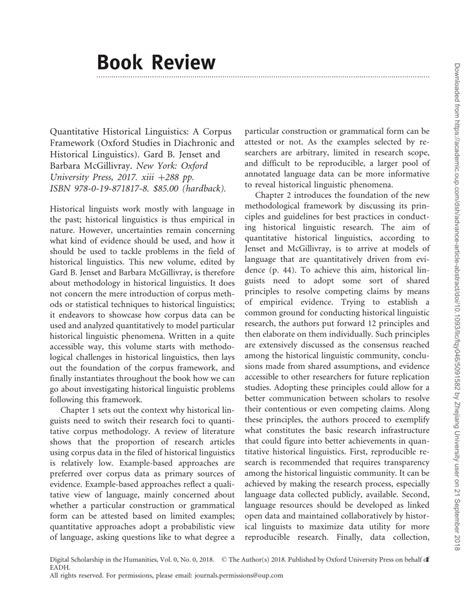 Pdf Quantitative Historical Linguistics A Corpus Framework Oxford