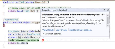 Blazor Invalid Argument Type Match Exception When Using Dynamic For Eventcallback · Issue