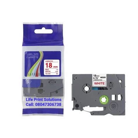 Brother Tze Label Tape Cassette Red On White Mm Wide Compatible At Piece