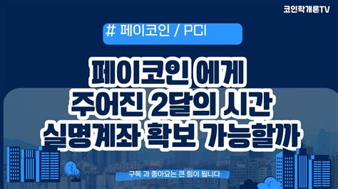 페이코인 페이코인에게 주어진 2달간의 시간 실명계좌 확보 가능할까요 브리핑 해드립니다 페이코인브리핑 Youtube
