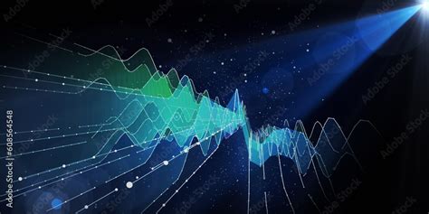 abstract background graph wavy color graph with dots and lines in spot