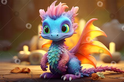 Очаровательный персонаж мультфильма Маленький дракон Идеально подходит для детских товаров