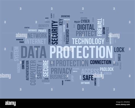 Word Cloud Background Concept For Data Protection Digital Security Network Technology