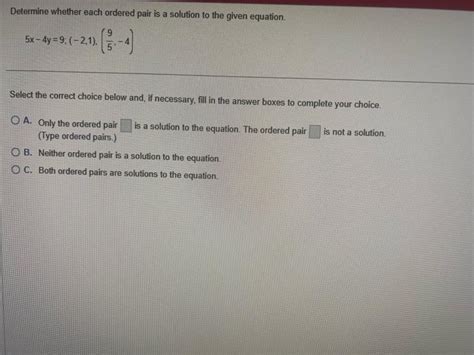Solved Determine Whether Each Ordered Pair Is A Solution To Chegg
