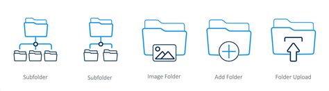 Premium Vector A Set Of 5 Folder Icons Such As Subfolder Image Folder