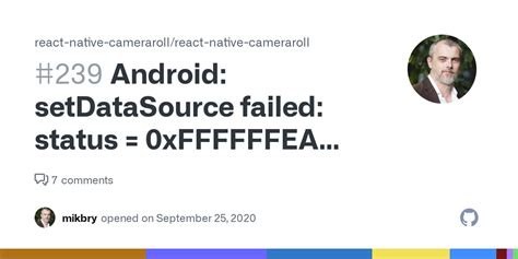 Android Setdatasource Failed Status 0xffffffea When Using Include