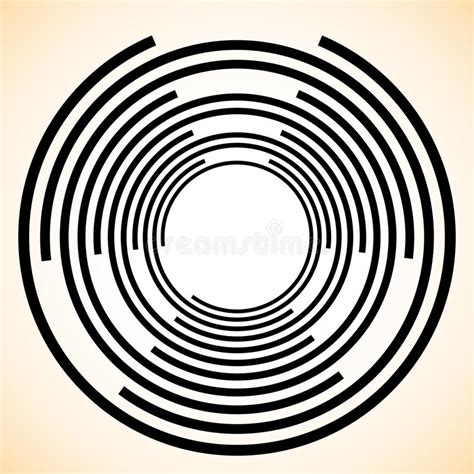 Spiral Vortex Element Concentric Radiating Lines Abstract Gr Stock Vector Illustration Of