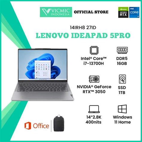 Jual Lenovo Ideapad Pro Irh Id Intel I H Gb Tb Ssd Rtx Gb W Ohs Di