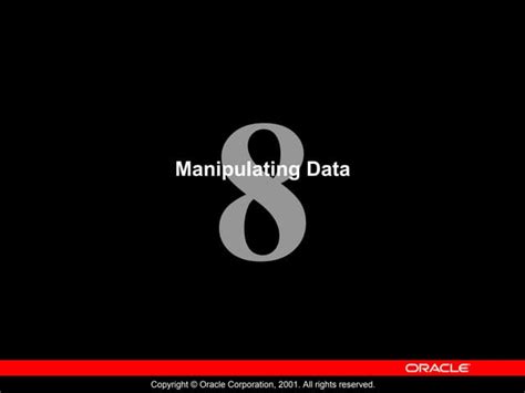 Manipulating Data Oracle Data Base Ppt