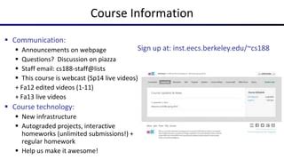 SP14 CS188 Lecture 1 Introduction Pptx