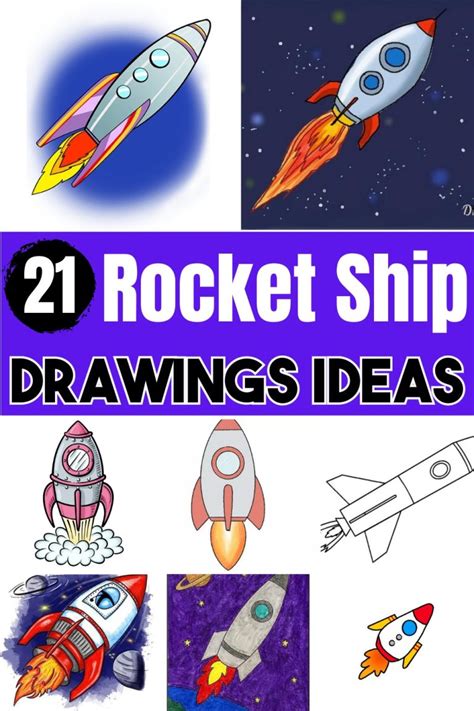 21 Easy Rocket Ship Drawings Step By Step Guide DIY Crafts