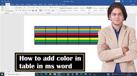 How To Add Color In Table In Ms Word How To Add Shading To Table Cells In Word Youtube