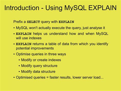 Mysql Explain Explained Pdf