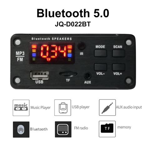 Vehicle Fm Radio Car Bluetooth Speaker Module Mp3 Decoder Board Music Player Wish