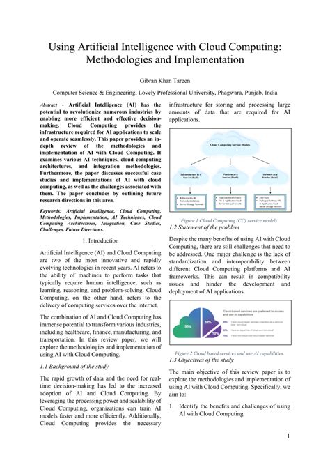 Pdf Using Artificial Intelligence With Cloud Computing Methodologies And Implementation