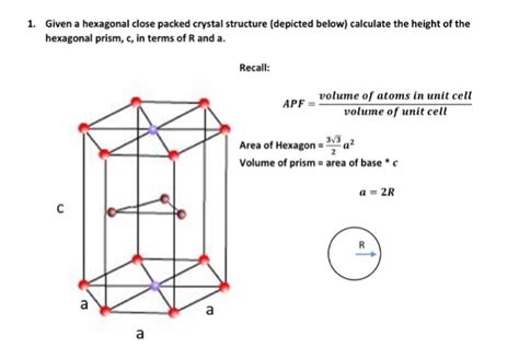 Solved Given A Hexagonal Close Packed Crystal Structure Chegg Com