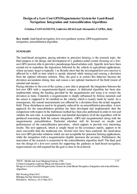 Pdf Design Of A Low Cost Gpsmagnetometer System For Land Based Navigation Integration And