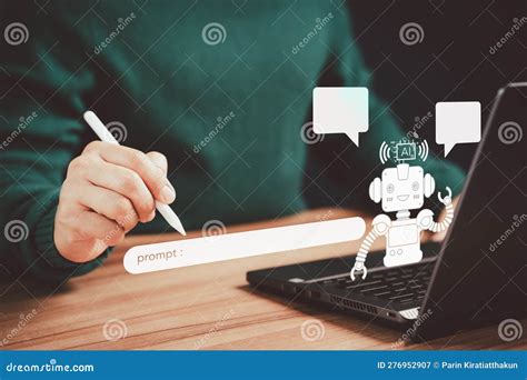 Chat With Ai Adult Man Chatting With A Smart Ai Or Artificial Intelligence Using An Artificial