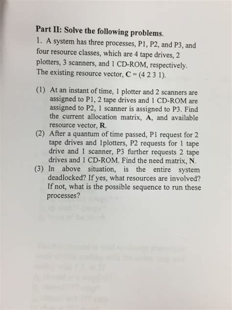 solved part ii solve the following problems a system has