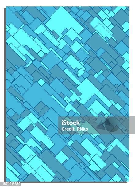 도시 사각형 사각형 표지 프리젠 테이션 보고서 앨범 A4 형식의 제목 페이지와 함께 수직 블루 그린 추상 배경 인쇄된 제품의 디자인을 위한 템플릿 레이아웃 벡터 배너 A4