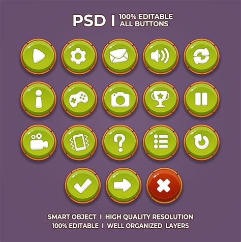 Premium Psd Set Of Game Ui Game Ui Set Game Ui Button Game Button Game Ui Psd Game Ui Template