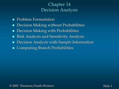 Ppt Chapter 14 Decision Analysis Powerpoint Presentation Free