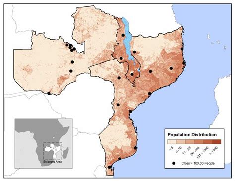 Spatial Distribution Of Population And Urban Areas Download Scientific Diagram