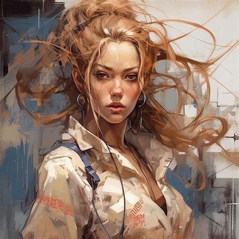 Premium Ai Image Illustration Of A Woman And Abstract Art Ai Generated