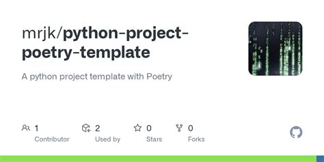Github Mrjk Python Project Poetry Template A Python Project Template With Poetry