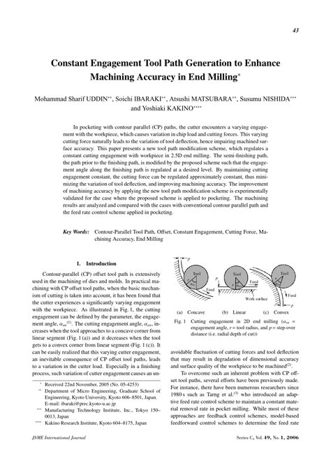 Pdf Constant Engagement Tool Path Generation To Enhance Machining Accuracy In End Milling