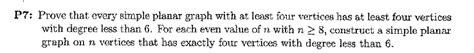 Solved Prove That Every Simple Planar Graph With At Least