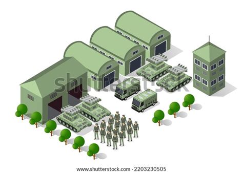 육군 군부대 아이소메트릭 무장 수송물과 전쟁 스톡 벡터로열티 프리 2203230505 Shutterstock