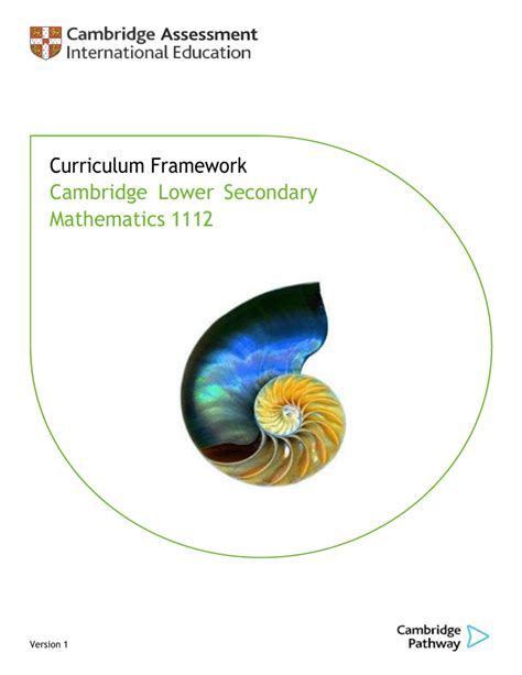 Cambridge Lower Secondary Math Curriculum Framework