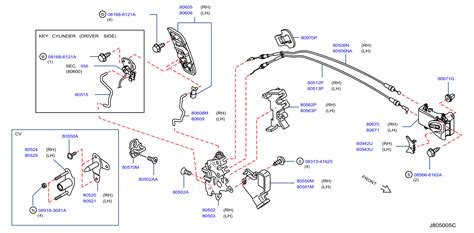 Nissan Rogue Door Latch Cable Front 80506 Cd00a Genuine Nissan Part
