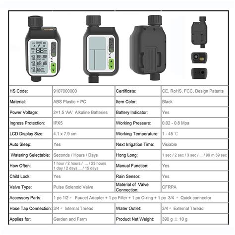 Automatic Irrigation Water Timer With Rain Lcd Scr Vicedeal