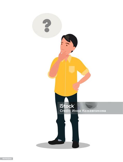 Стокова ілюстрація Людина Думає Знак Питання — Завантажте зображення зараз Споглядання