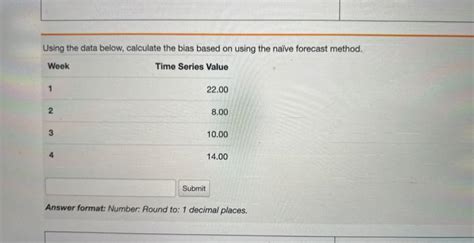 Solved Using The Data Below Calculate The Bias Based On Chegg