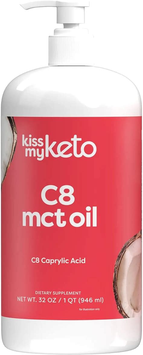 Kiss My Keto Mct 오일 C8 U2013 32온스 순수 케토 연료 펌프가 포함된 티몬