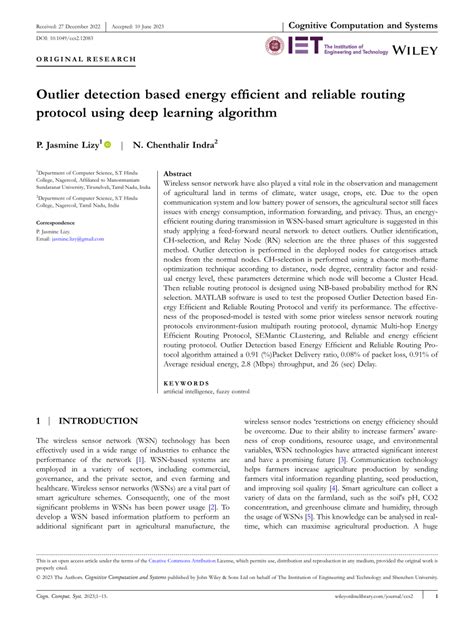 PDF Outlier Detection Based Energy Efficient And Reliable Routing