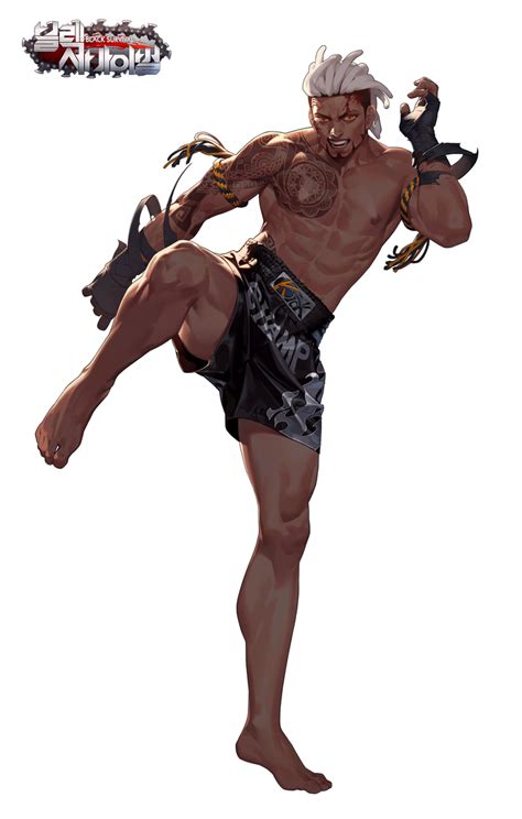 블랙 서바이벌 무에타이 얀 Fantasy Character Design Character Design Male