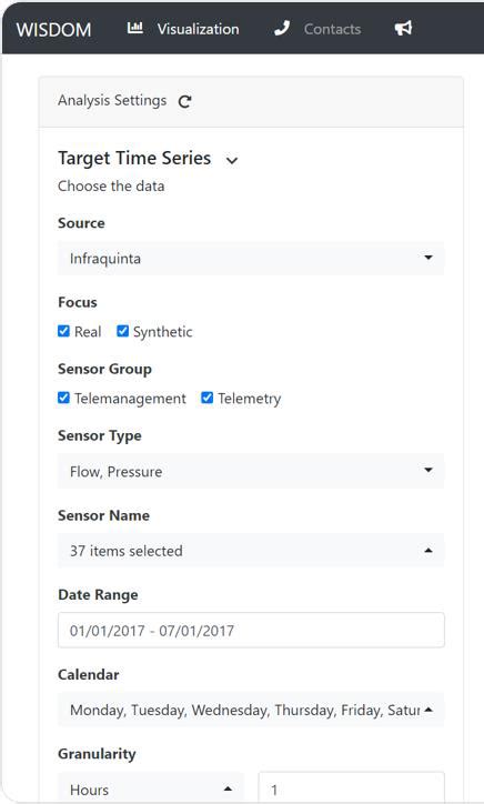 decision support tool parameterization component regarding the