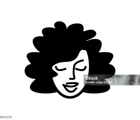 뷰티 살롱 아이콘 소녀 얼굴 로고 벡터 일러스트 레이 션은 평면 스타일의 흰색 배경에 격리되어 있습니다 이발소 헤어 케어 이발 가짜 속눈썹에 대한 스톡 벡터 아트 및 기타