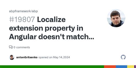 Localize Extension Property In Angular Doesnt Match Documentation · Issue 19807 · Abpframework