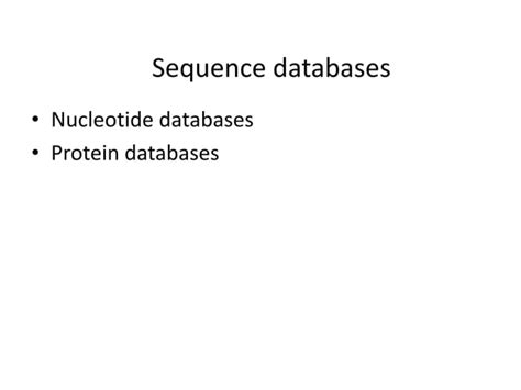 Bioinformatic Databases 2 Ppt