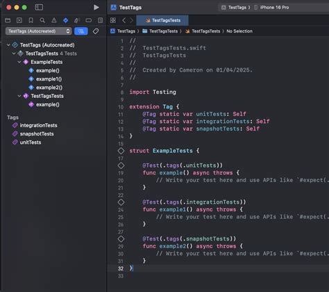 Organising Swift Tests With Tags