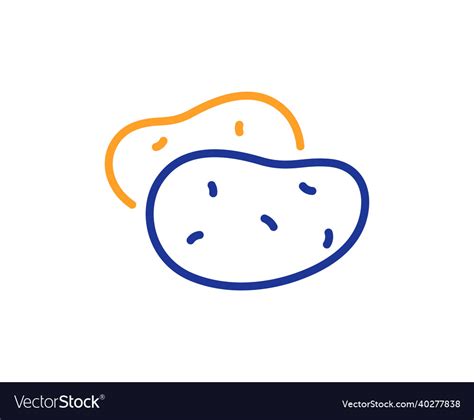 Potato Line Icon Vegetable Food Sign Royalty Free Vector