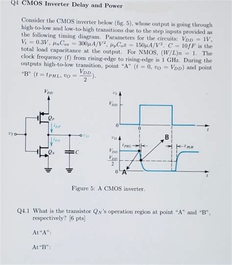 Solved Q4 Cmos Inverter Delay And Power Consider The Cmos