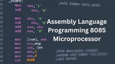 Assembly Language Programming 8085 Microprocessor Usemynotes